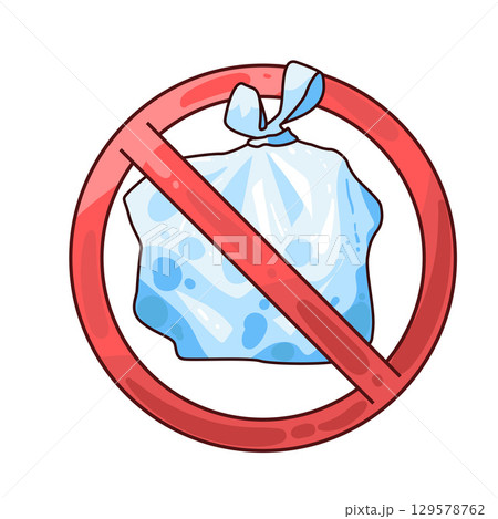 illustration of plastic bag banのイラスト素材 [129578762] - PIXTA