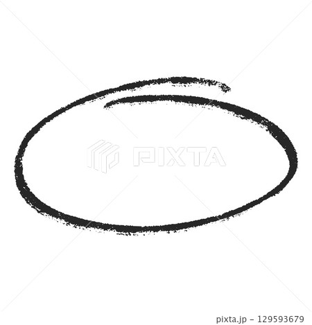 Charcoal, crayon outline oval vector shape,...のイラスト素材 [129593679] - PIXTA
