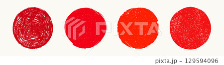 Japan red sun circle set with japanese brush...のイラスト素材 [129594096] - PIXTA