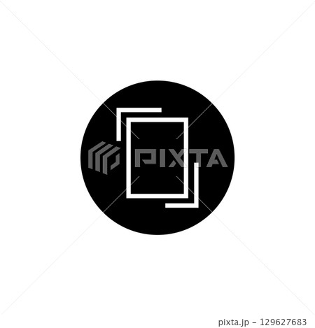 white line box frame icon and black backgroundのイラスト素材 [129627683] - PIXTA