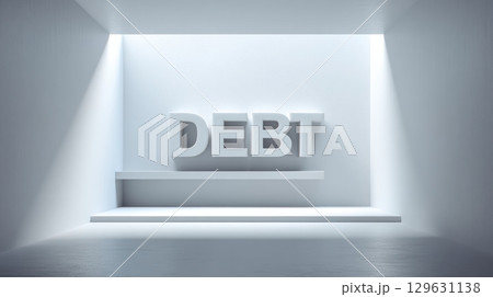 Debt and financial crisis concept, Sleek visual...のイラスト素材 [129631138 ...