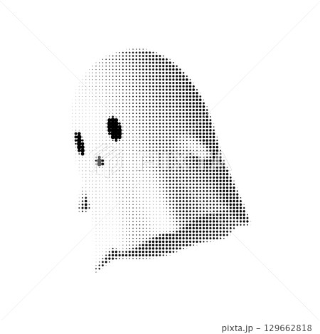 Side view ghost vector illustration in halftone...のイラスト素材 [129662818 ...
