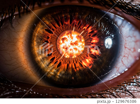 Closeup of an Eye with Inner Explosionのイラスト素材 [129676386] - PIXTA