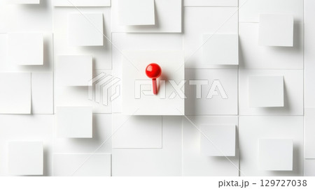 Red Push Pin on White Notepadsのイラスト素材 [129727038] - PIXTA