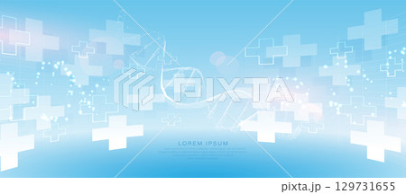 Abstract geometric medical cross shape medicine...のイラスト素材 [129731655 ...
