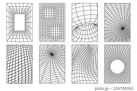 Grid patterns with techno aestheticのイラスト素材 [129789392] - PIXTA