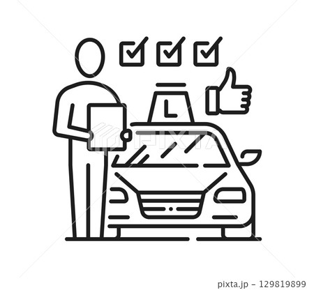 Driving school icon for vehicle drive training...のイラスト素材 [129819899 ...