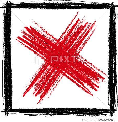 Grunge incorrect box symbol designのイラスト素材 [129826261] - PIXTA
