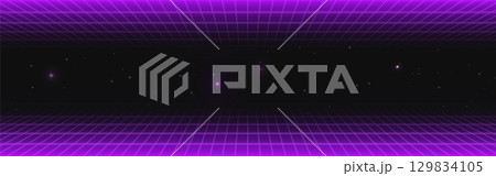 Game retro grid backgroundのイラスト素材 [129834105] - PIXTA