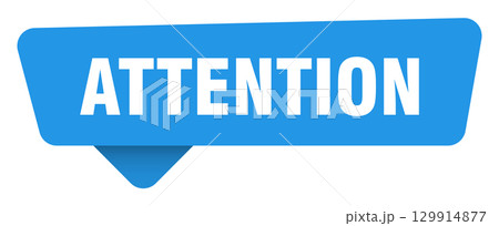 attention sticker. attention blue sign isolated...のイラスト素材 [129914877 ...