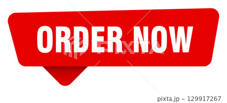 order now red sticker isolated on transpatent...のイラスト素材 [129917267] - PIXTA