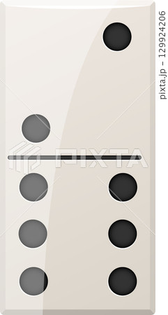 Ivory domino piece with a one pip side and a...のイラスト素材 [129924206] - PIXTA