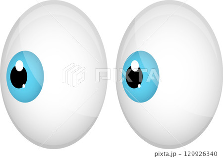 Cartoon eyes display a curious gaze, one...のイラスト素材 [129926340] - PIXTA