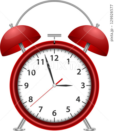 Red alarm clock shows almost eleven...のイラスト素材 [129926577] - PIXTA