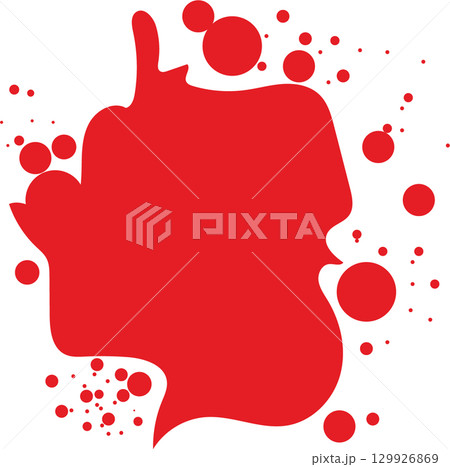 Abstract red blob with scattered red circles...のイラスト素材 [129926869] - PIXTA