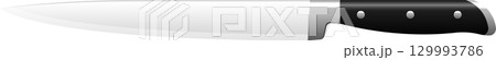 A shiny silver kitchen knife with a black...のイラスト素材 [129993786] - PIXTA