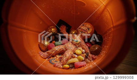 A vibrant, swirled, human-like candy figure...のイラスト素材 [129999308] - PIXTA