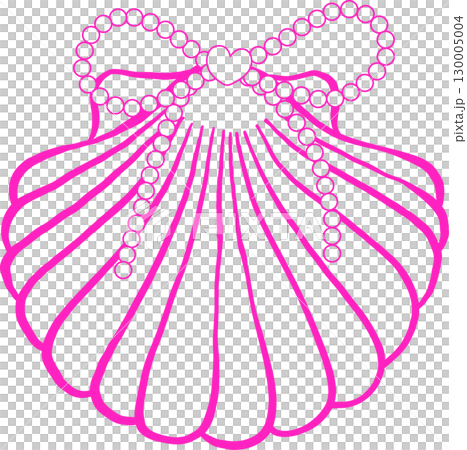 Coquette Pink Seashell Open Clam Shell with...のイラスト素材 [130005004] - PIXTA