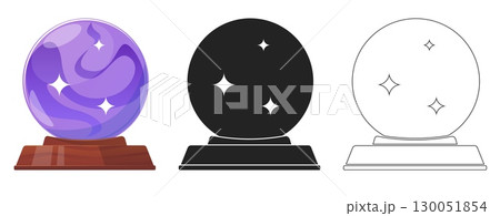 Magic ball for divination. Line or silhouette...のイラスト素材 [130051854] - PIXTA