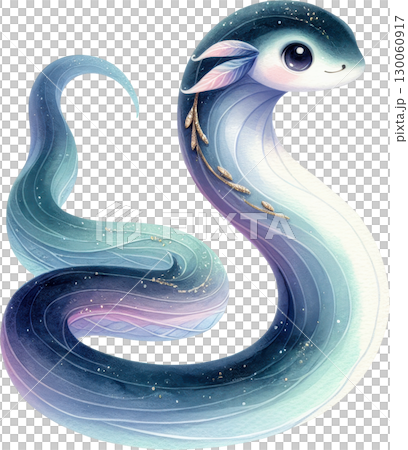 Cute fantasy eel with cosmic watercolor designのイラスト素材 [130060917] - PIXTA