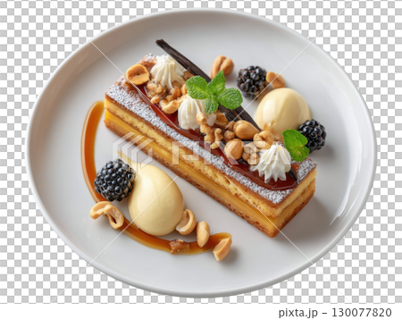 Delicious cashew and vanilla financier cake...のイラスト素材 [130077820] - PIXTA