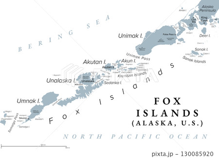 Fox Islands, Alaska, United States, gray...のイラスト素材 [130085920] - PIXTA