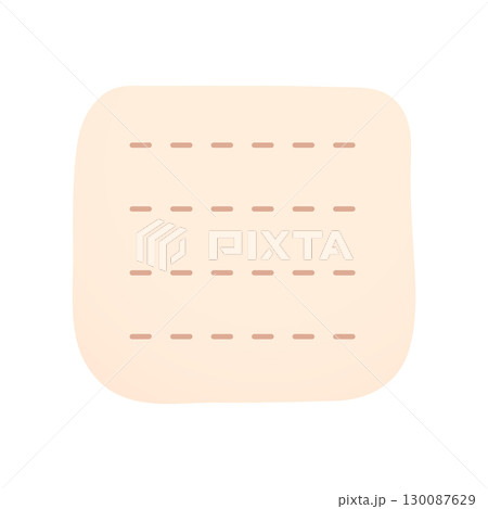 Cute beige notepad with dashed linesのイラスト素材 [130087629] - PIXTA
