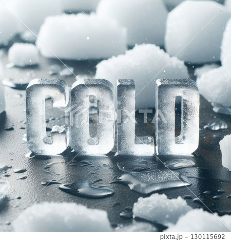 Frozen Typography: Ice-Cold Letters Melting in...のイラスト素材 [130115692 ...