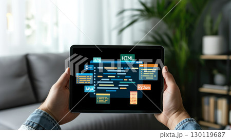 Software development or programming work with...のイラスト素材 [130119687] - PIXTA