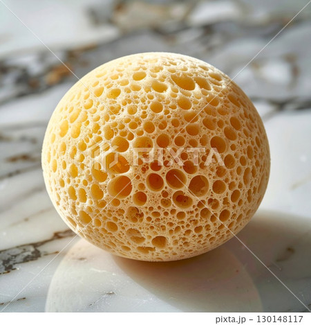 Porous Yellow Sponge Ball Featuring Honeycomb...のイラスト素材 [130148117] - PIXTA