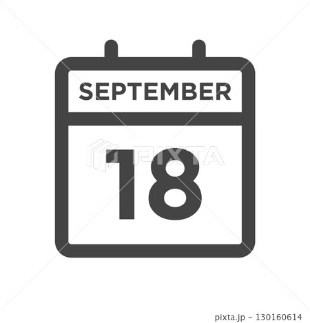 September 18 Calendar Day or Calender Date for...のイラスト素材 [130160614 ...