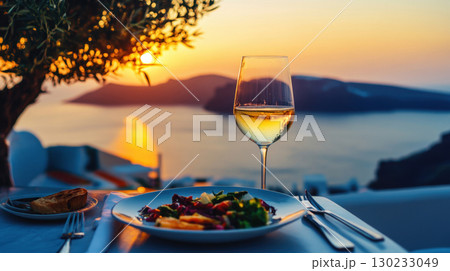 Terrace sunset diningのイラスト素材 [130233049] - PIXTA