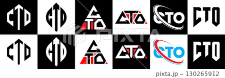 CTO letter logo design in six style. CTO...のイラスト素材 [130265912] - PIXTA