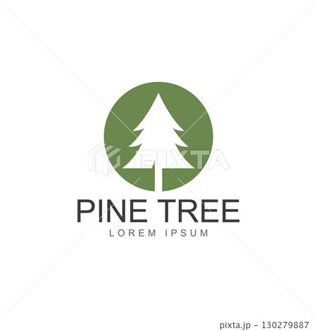 pine tree creative abstract logo. logo for...のイラスト素材 [130279887] - PIXTA