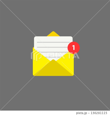 New mail notification icon with envelope and...のイラスト素材 [130281115] - PIXTA
