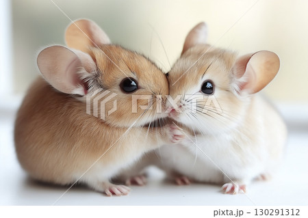 Adorable rodents cuddle: Cute, playful, furry,...のイラスト素材 [130291312 ...