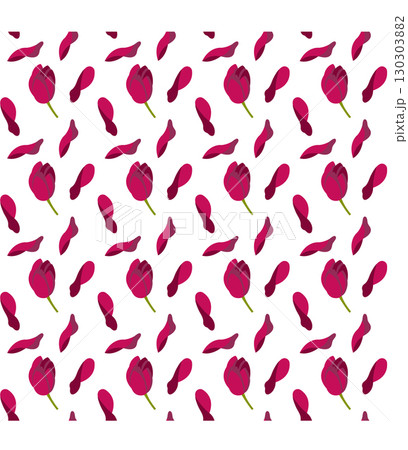 Red tulips pattern. Seamless pattern. Vector...のイラスト素材 [130303882] - PIXTA