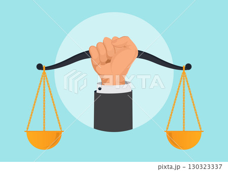 Weight scales justice hold in hand judge....のイラスト素材 [130323337] - PIXTA