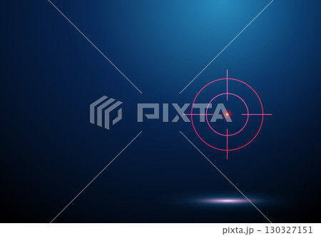 Red target with two circles, horizontal and...のイラスト素材 [130327151] - PIXTA