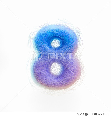Wool felt font Number 8 EIGHT 3Dのイラスト素材 [130327185] - PIXTA