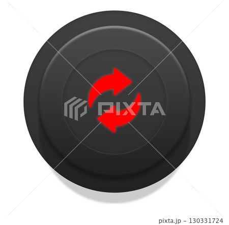 Red reset cycle icon on black buttonのイラスト素材 [130331724] - PIXTA