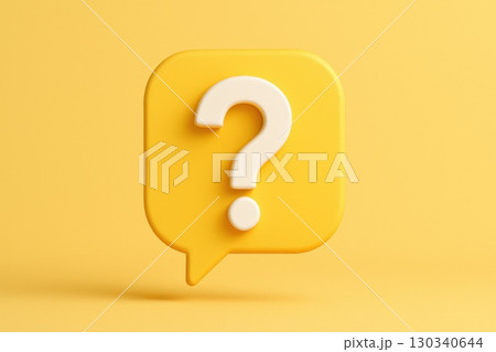 Inquiry Icon in Yellow Speech Bubble Modern...のイラスト素材 [130340644] - PIXTA