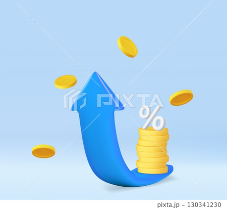 3d Rising Interest Rates and Financial Growth...のイラスト素材 [130341230] - PIXTA