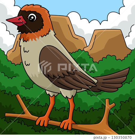 Bird Red Billed Quelea Colored Cartoon のイラスト素材 [130350870] - PIXTA