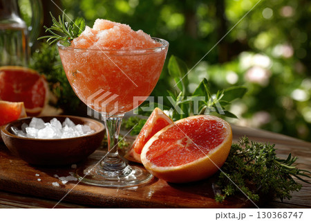 Refreshing grapefruit slush garnished with...のイラスト素材 [130368747] - PIXTA