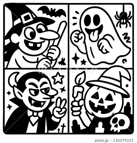 Coloring book page with transparency featuring...のイラスト素材 [130374331 ...