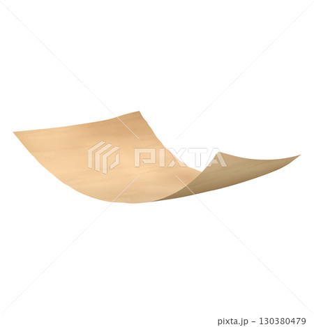 Parchment paper flying, vector realistic kraft...のイラスト素材 [130380479 ...