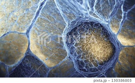 Macro view of cell structures in an organic...のイラスト素材 [130386803] - PIXTA