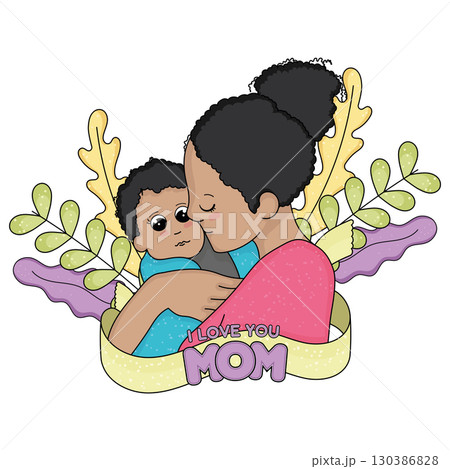 Cute mother character with her son Mother day...のイラスト素材 [130386828] - PIXTA