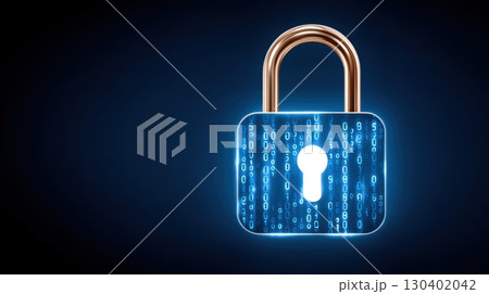 Secure digital lock with binary code in a...のイラスト素材 [130402042] - PIXTA